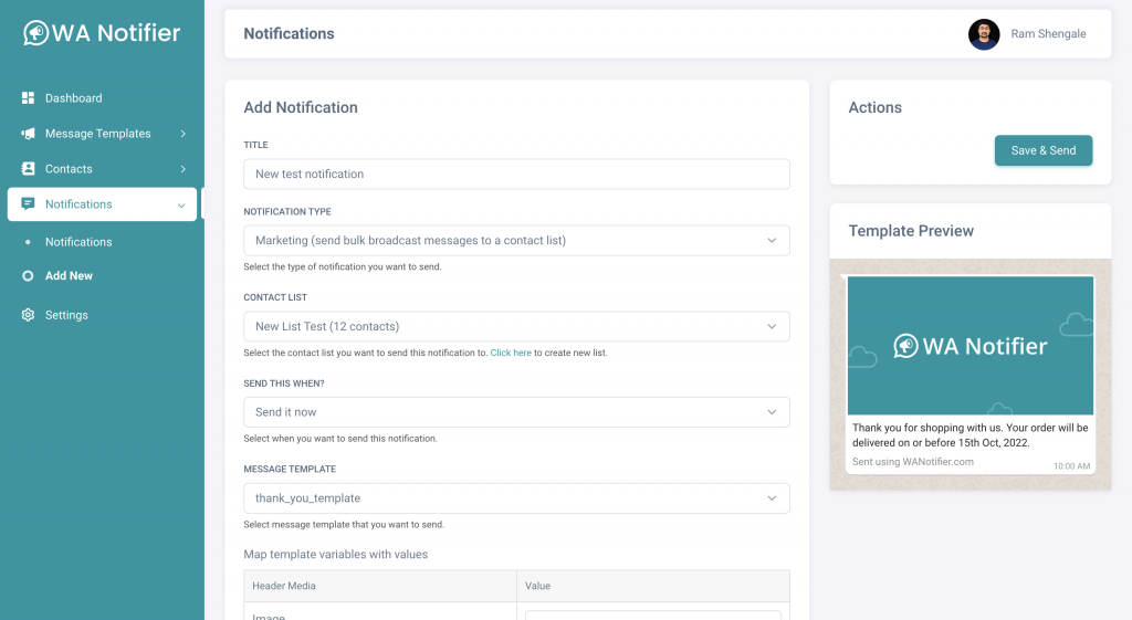 Send Bulk WhatsApp Messages using WhatsApp Cloud API - WA Notifier