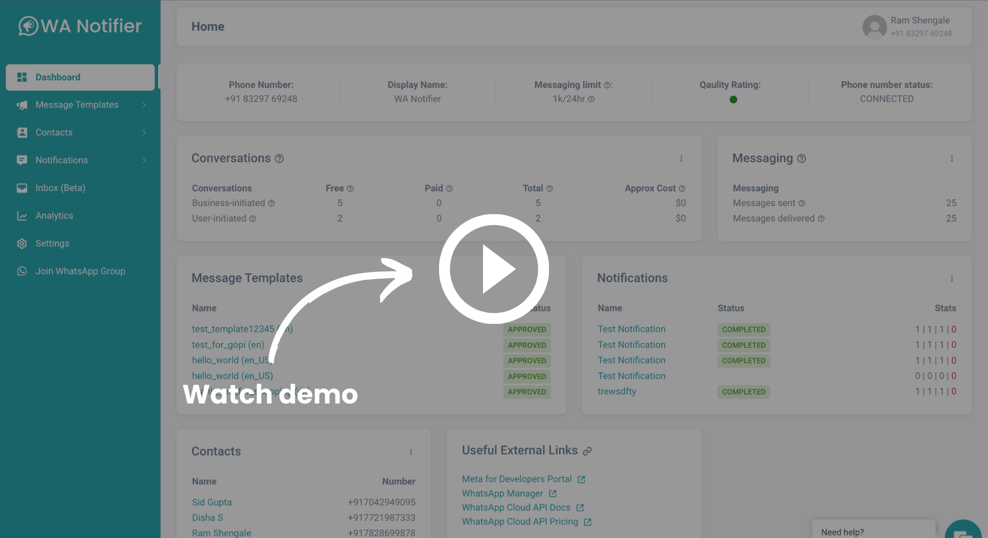 Send Bulk WhatsApp Messages using WhatsApp Cloud API - WANotifier
