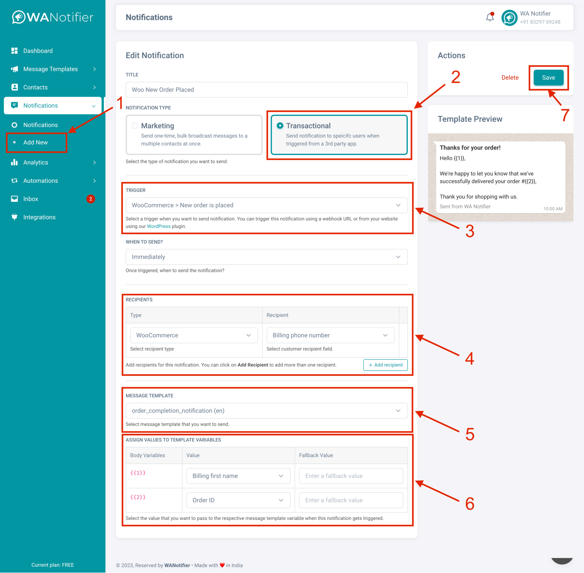 How to Send WhatsApp Notifications for WooCommerce Orders? - WANotifier