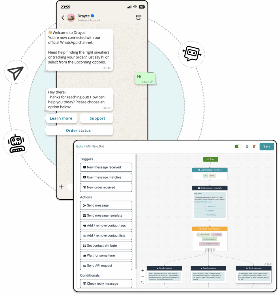 No-code WhatsApp Chatbot Builder - WANotifier